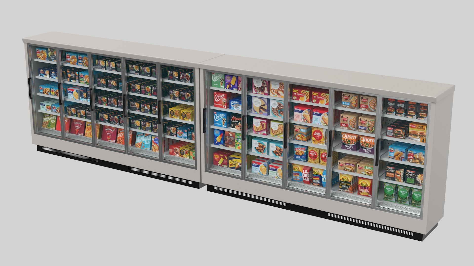 3D Supermarket Freezer Model - TurboSquid 2034659