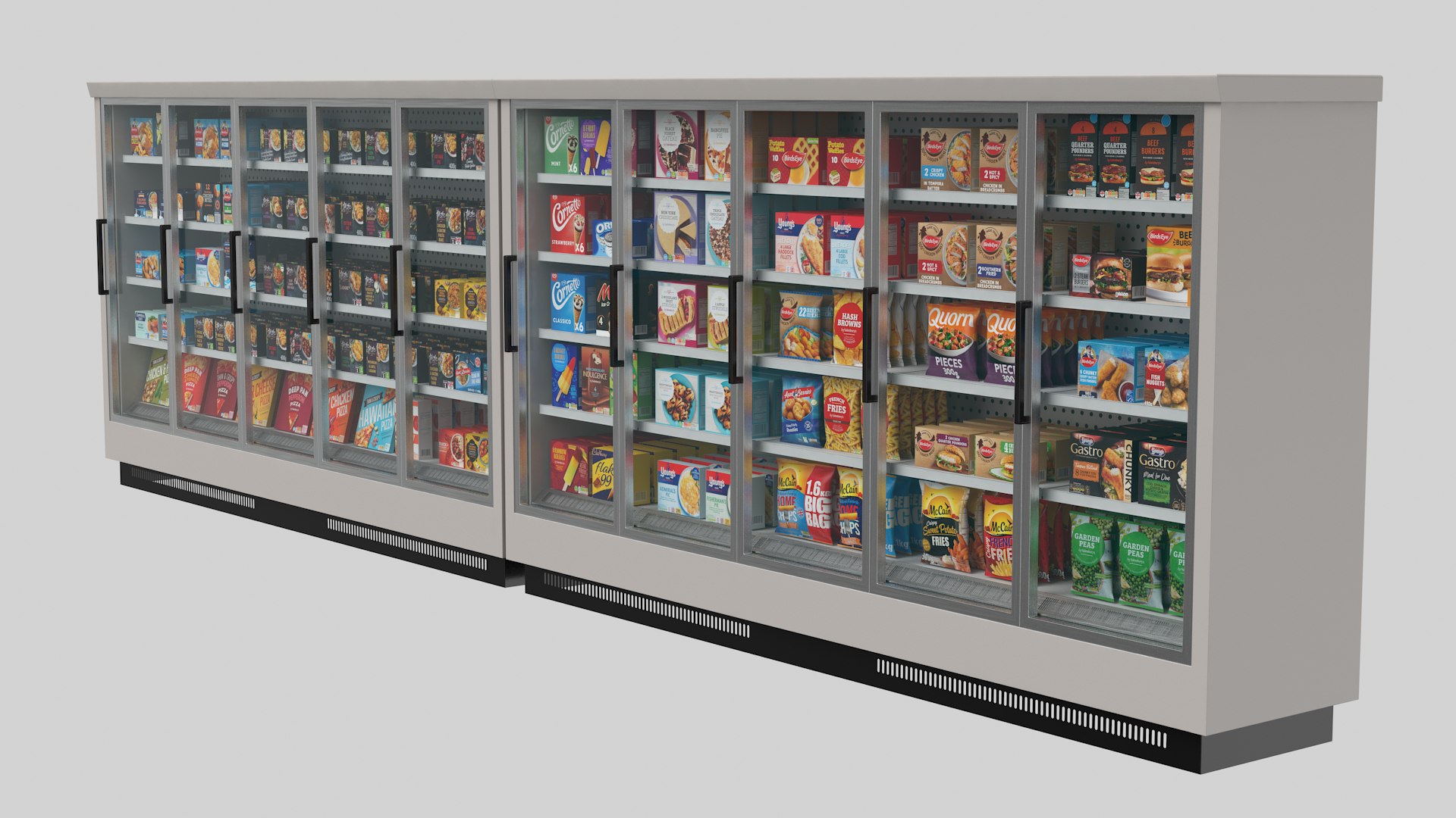3D Supermarket Freezer Model - TurboSquid 2034659