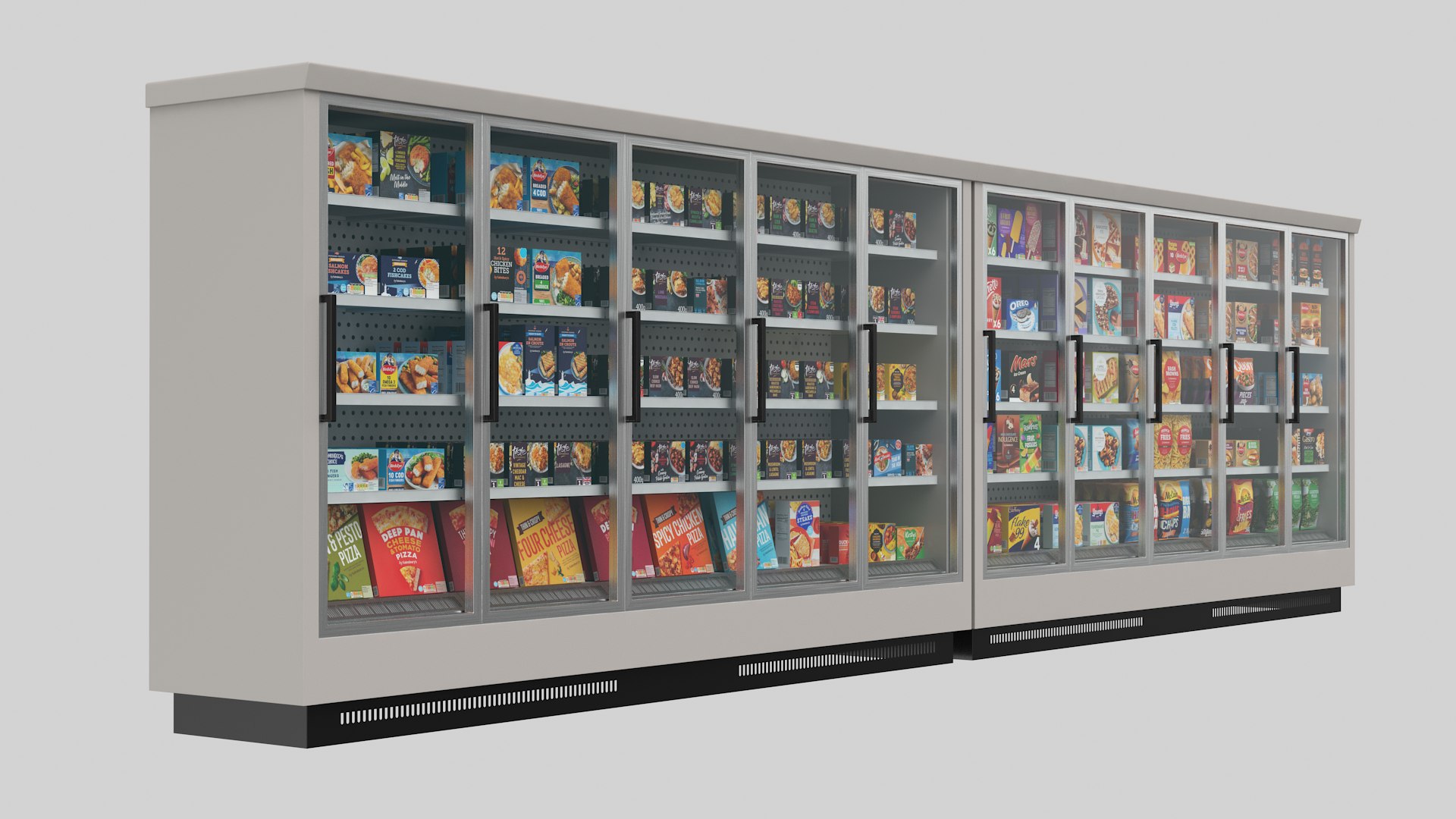 3D Supermarket Freezer Model - TurboSquid 2034659