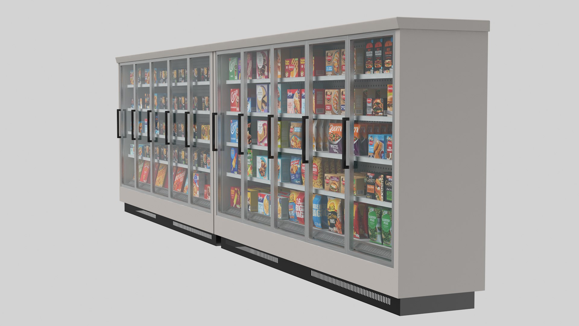 3D Supermarket Freezer Model - TurboSquid 2034659