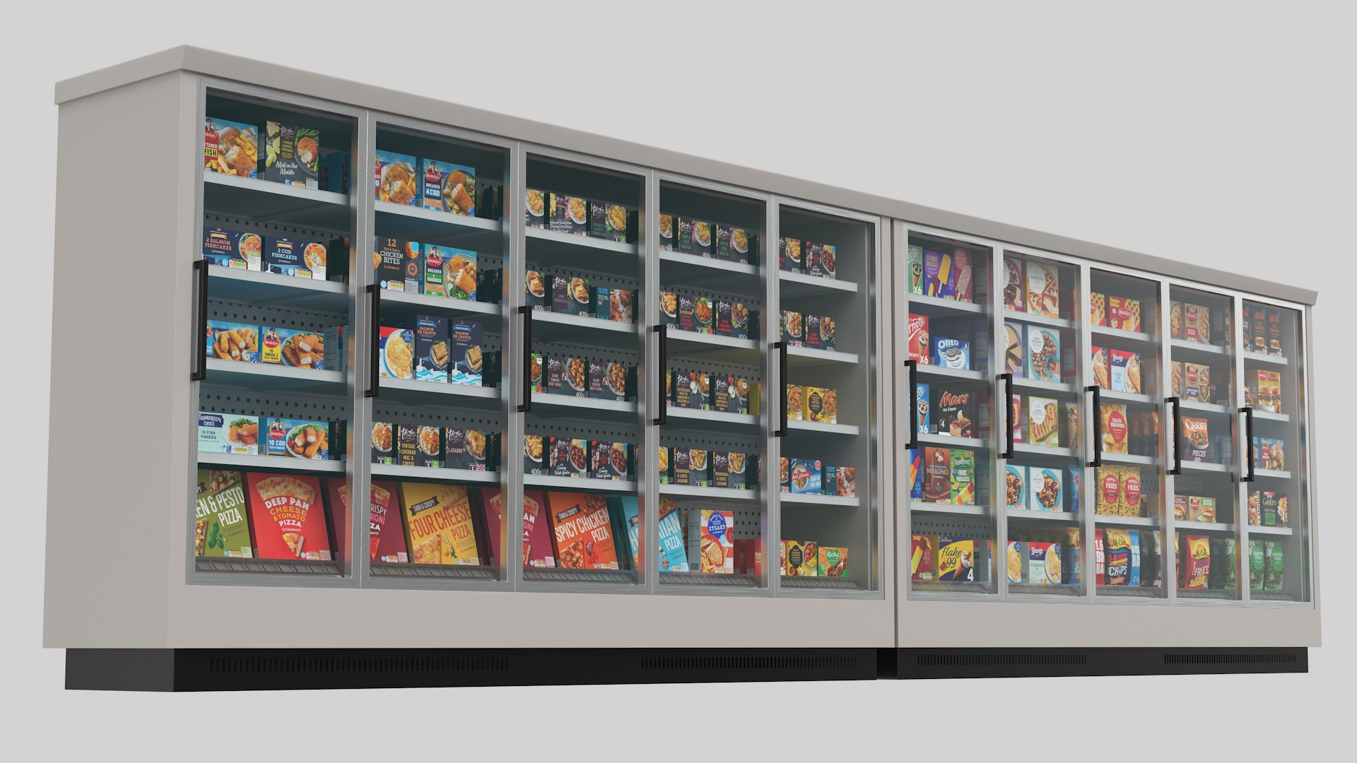 3D Supermarket Freezer Model - TurboSquid 2034659