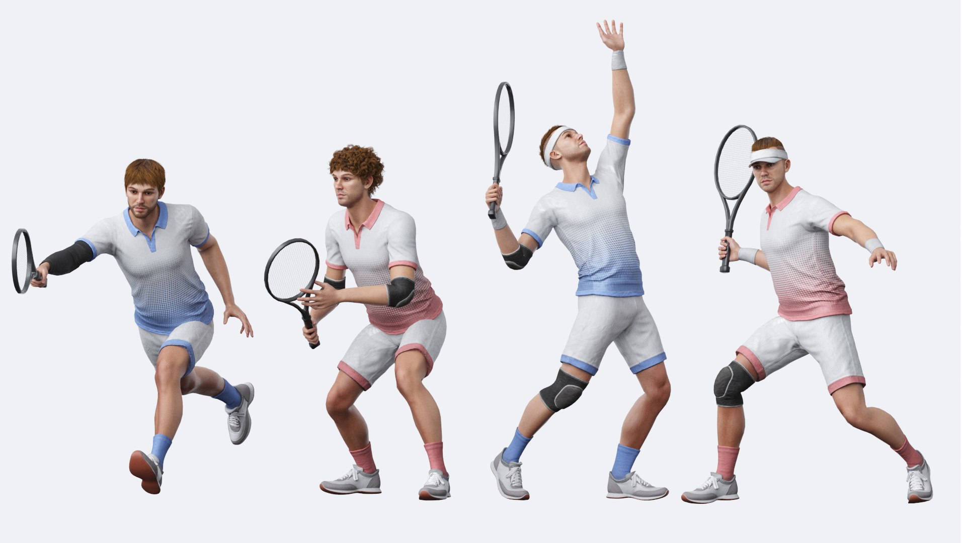 3D Tennis Court With Players Model - TurboSquid 2386877