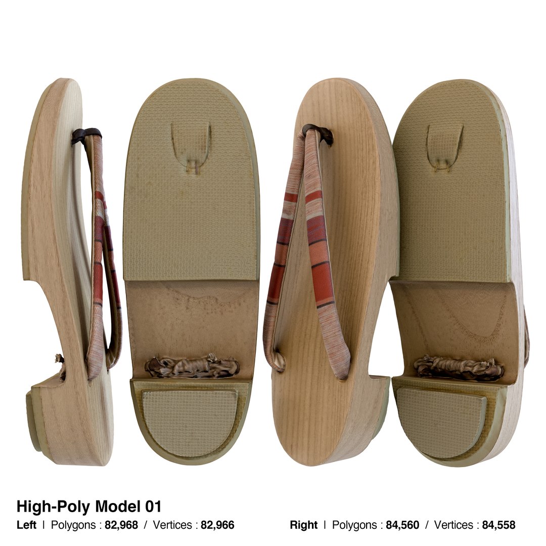 Ukon Geta Set for Women - Japanese Wooden Clogs 3D model - TurboSquid 2008173