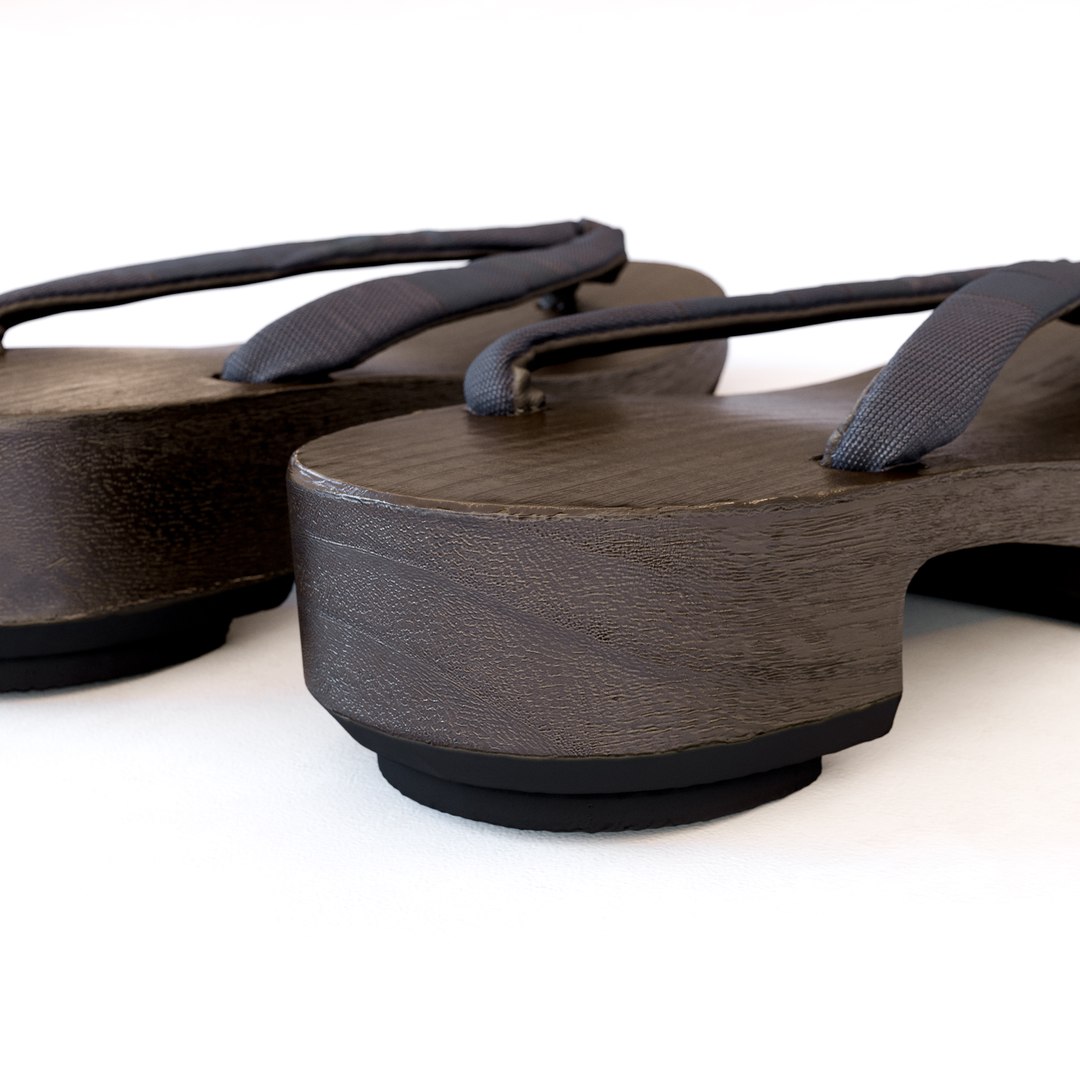 Ukon Geta Set For Women - Japanese Wooden Clogs 3D Model - TurboSquid 2008173