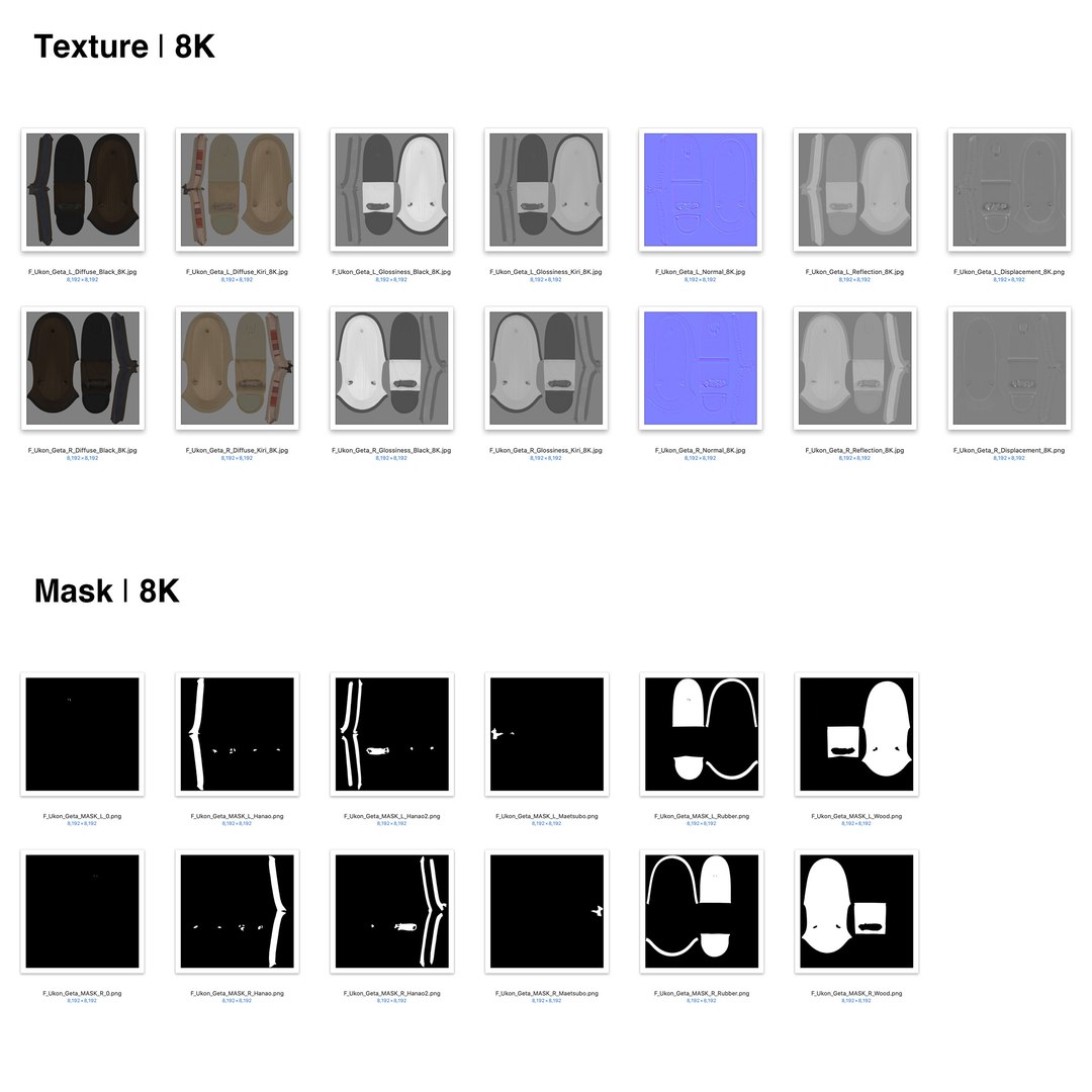 Ukon Geta Set for Women - Japanese Wooden Clogs 3D model - TurboSquid 2008173