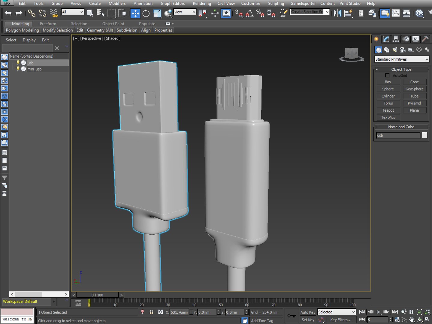 3d Model Usb