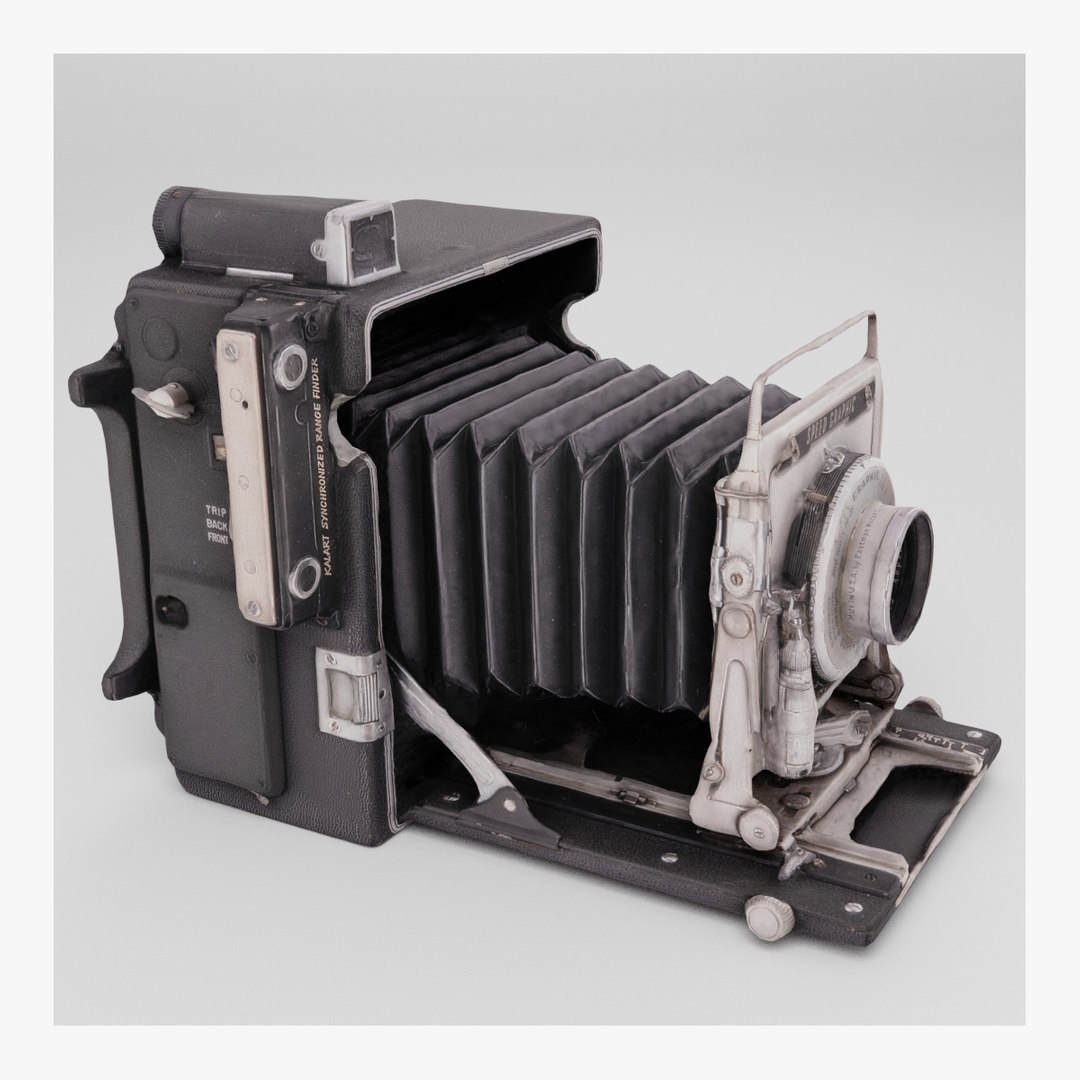 Graflex Pacemaker Speed Graphic press camera 4x5 format film 3D model ...