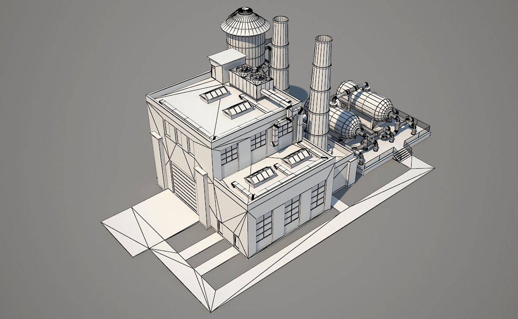 3D factory building - TurboSquid 1211894