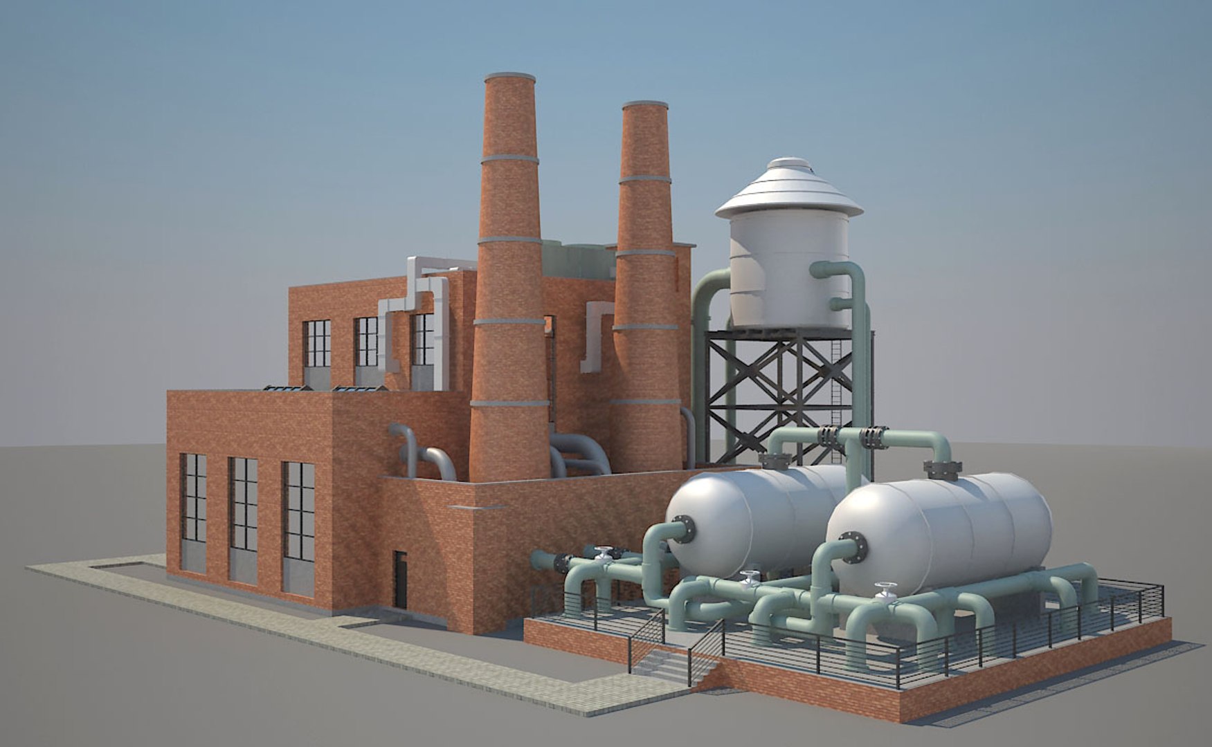 3D factory building - TurboSquid 1211894