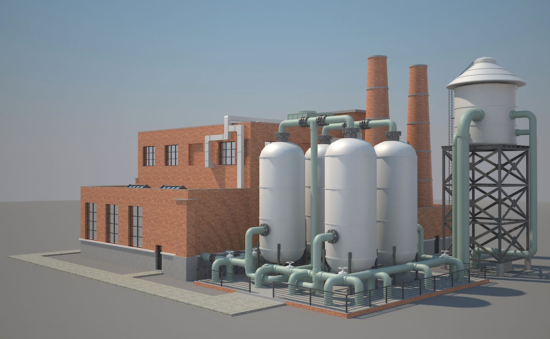 3D factory building - TurboSquid 1211894