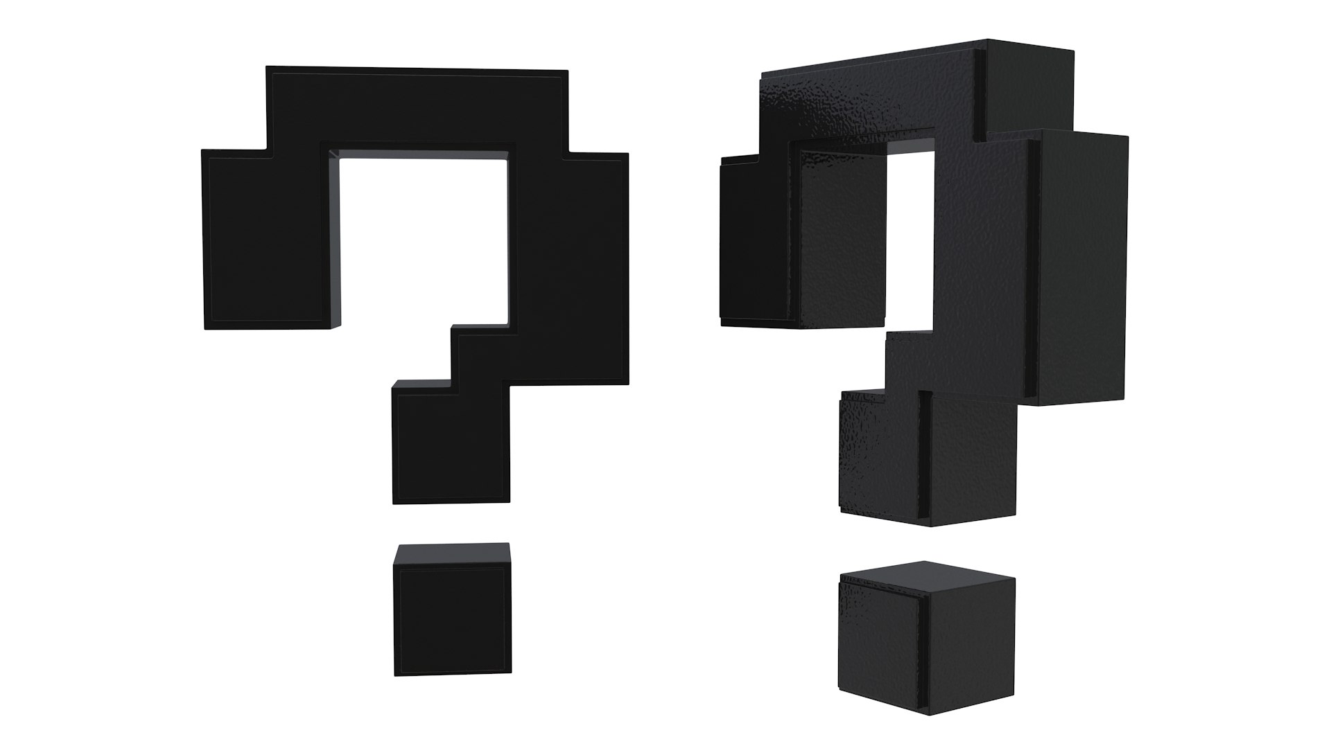 3D Model Question Mark Pixelated Black - TurboSquid 1851888