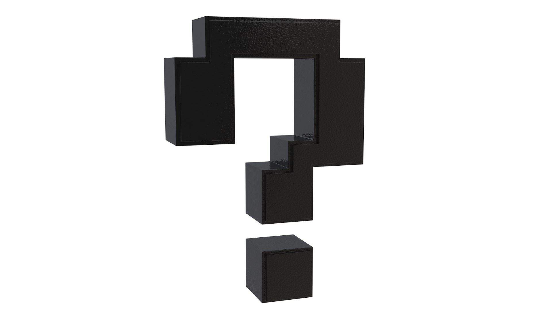 3D Model Question Mark Pixelated Black - TurboSquid 1851888