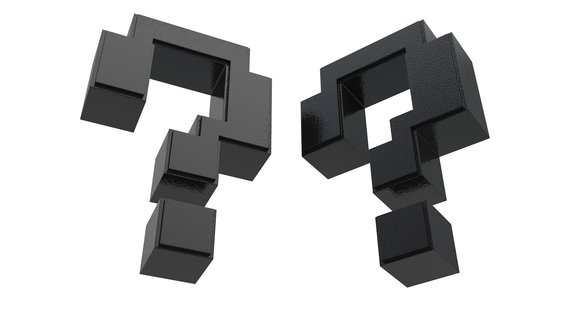 3D Model Question Mark Pixelated Black - TurboSquid 1851888