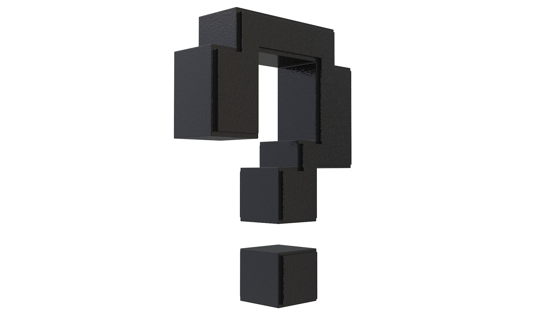 3D Model Question Mark Pixelated Black - TurboSquid 1851888