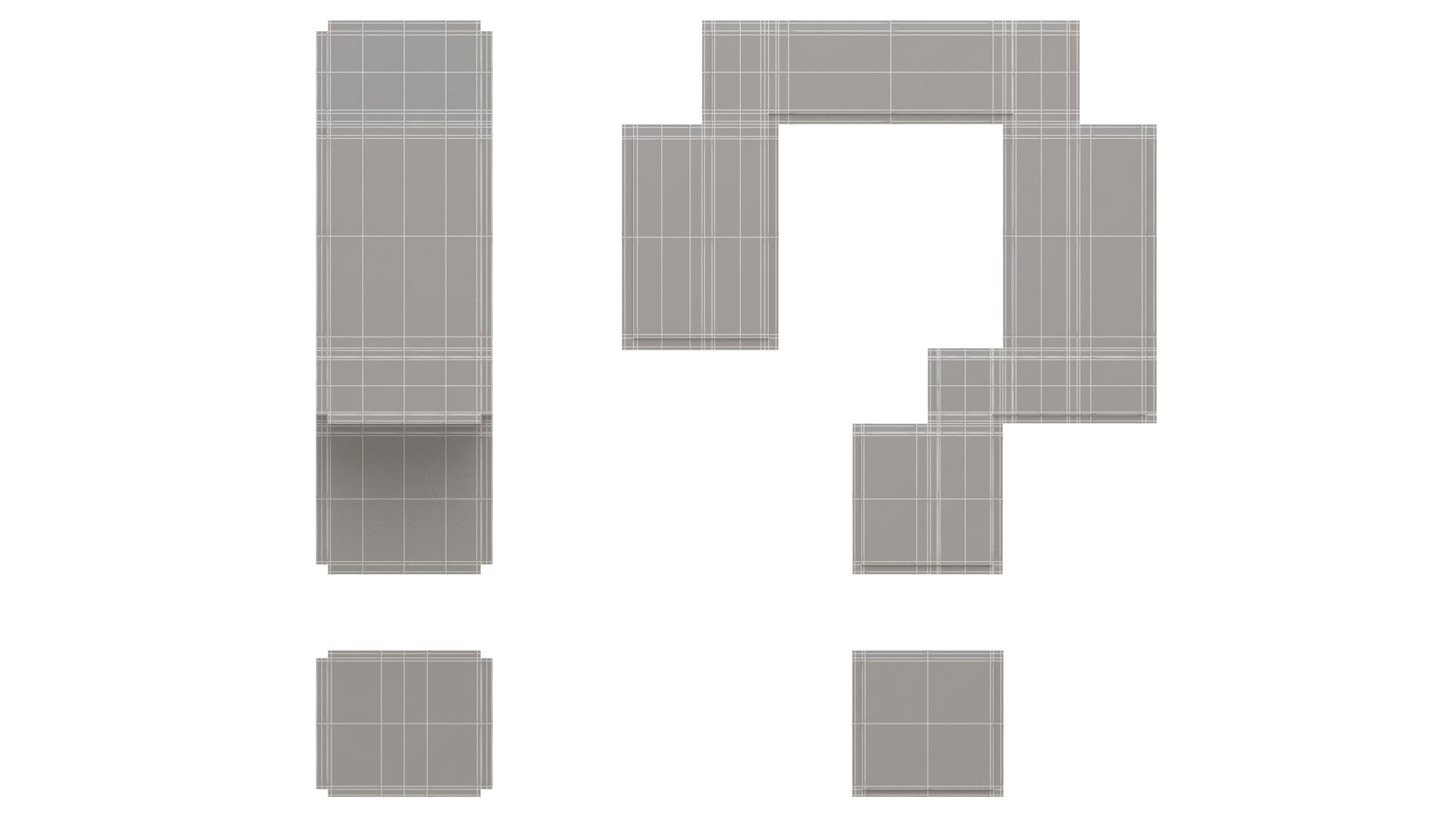 3D Model Question Mark Pixelated Black - TurboSquid 1851888