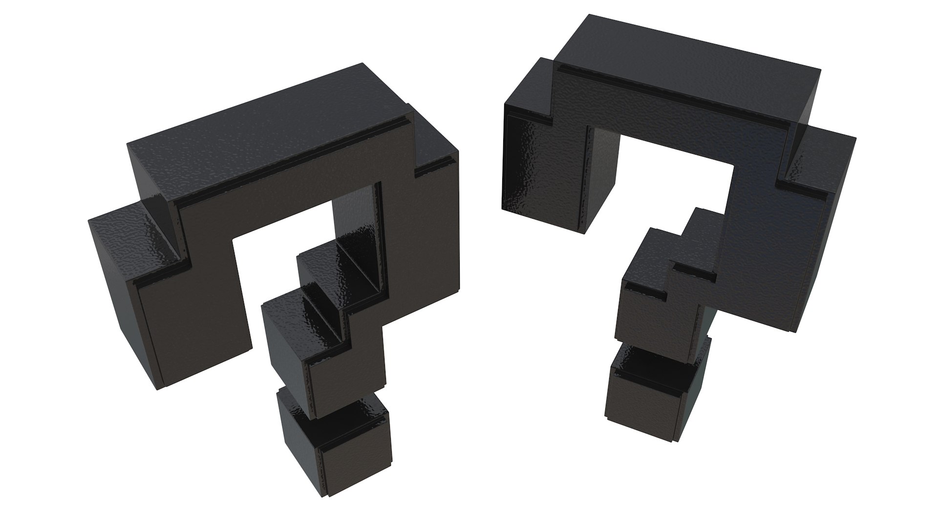 3D Model Question Mark Pixelated Black - TurboSquid 1851888
