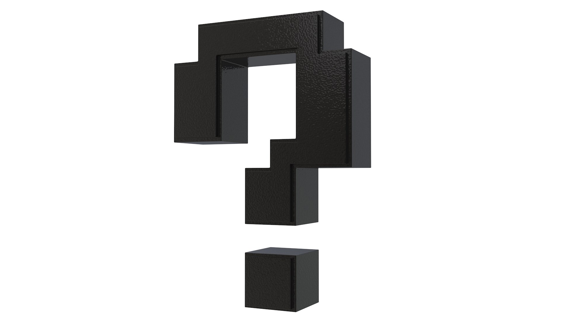 3D Model Question Mark Pixelated Black - TurboSquid 1851888