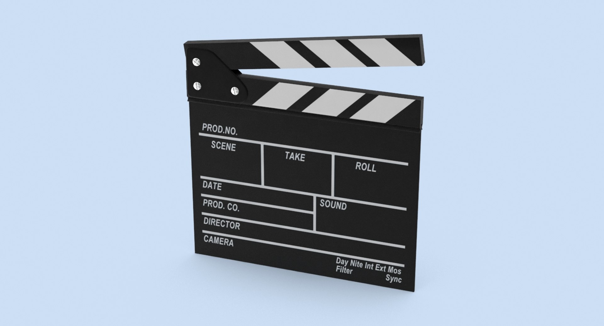 3d Film Slate Model