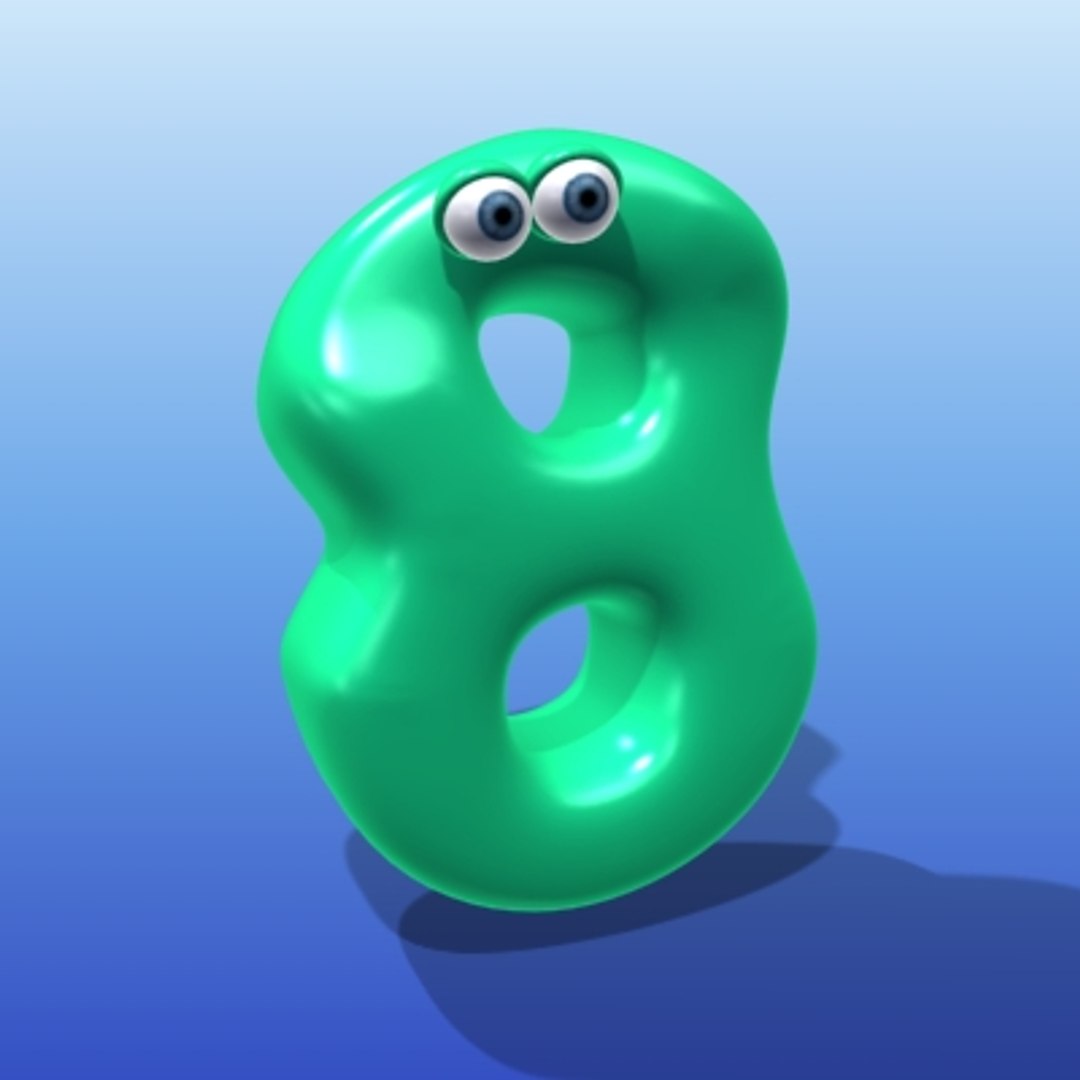 3d Cute Cartoon Number
