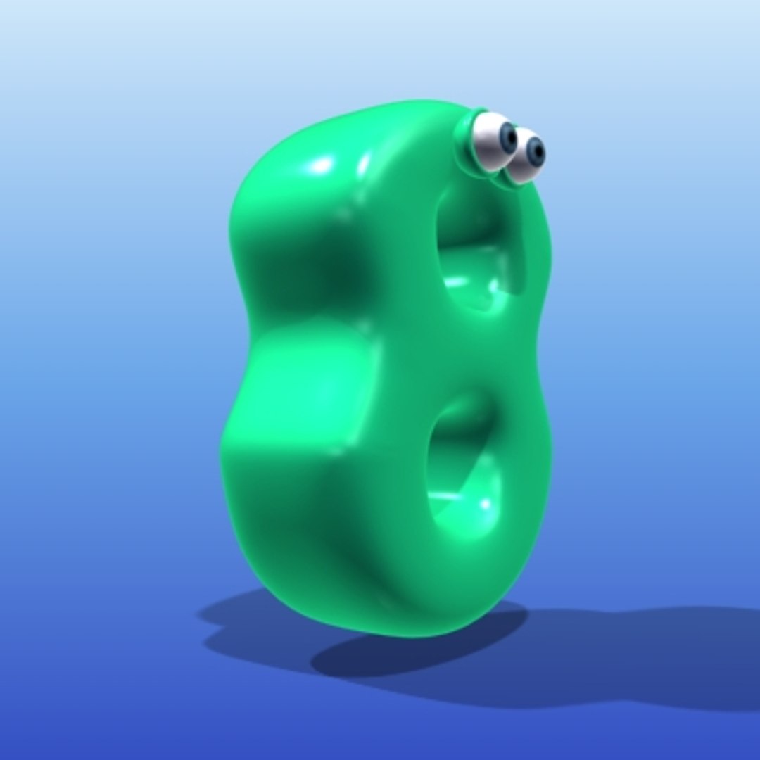 3d Cute Cartoon Number