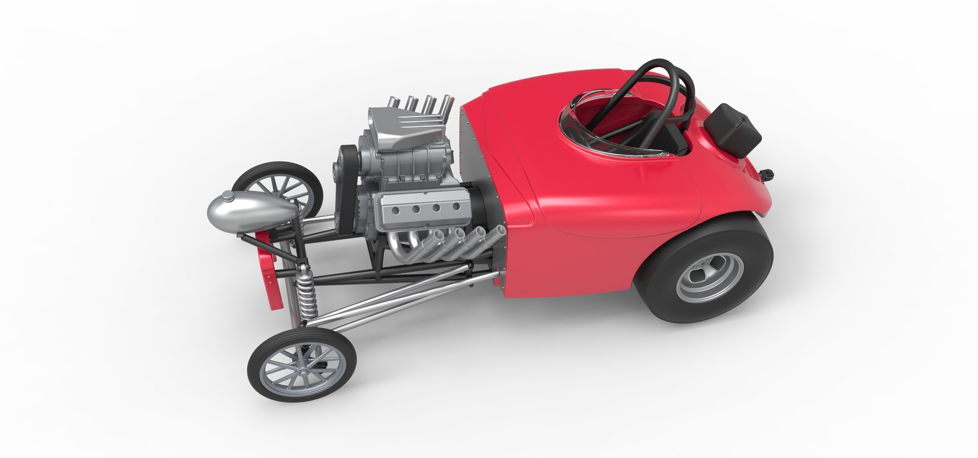 3D Front Engine Old School Dragster With Shell Version 9 Scale 1 To 25 ...