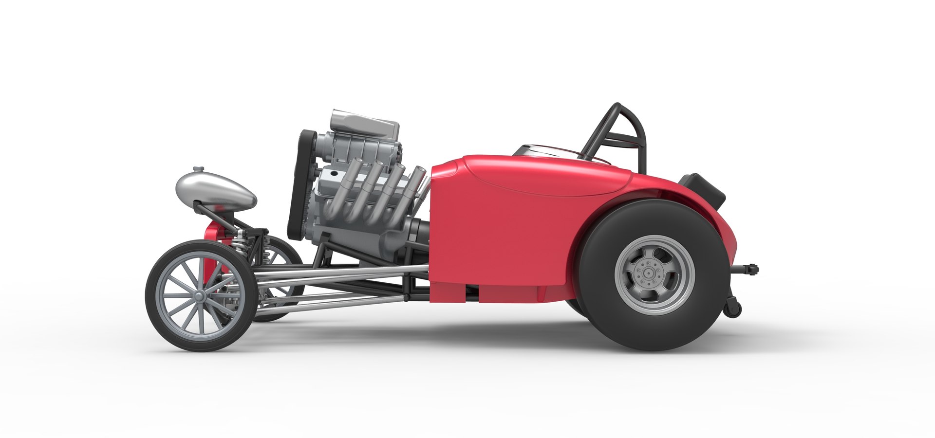 3D Front Engine Old School Dragster With Shell Version 9 Scale 1 To 25 ...