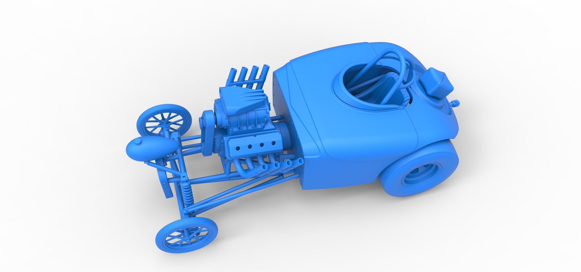 3D Front Engine Old School Dragster With Shell Version 9 Scale 1 To 25 ...