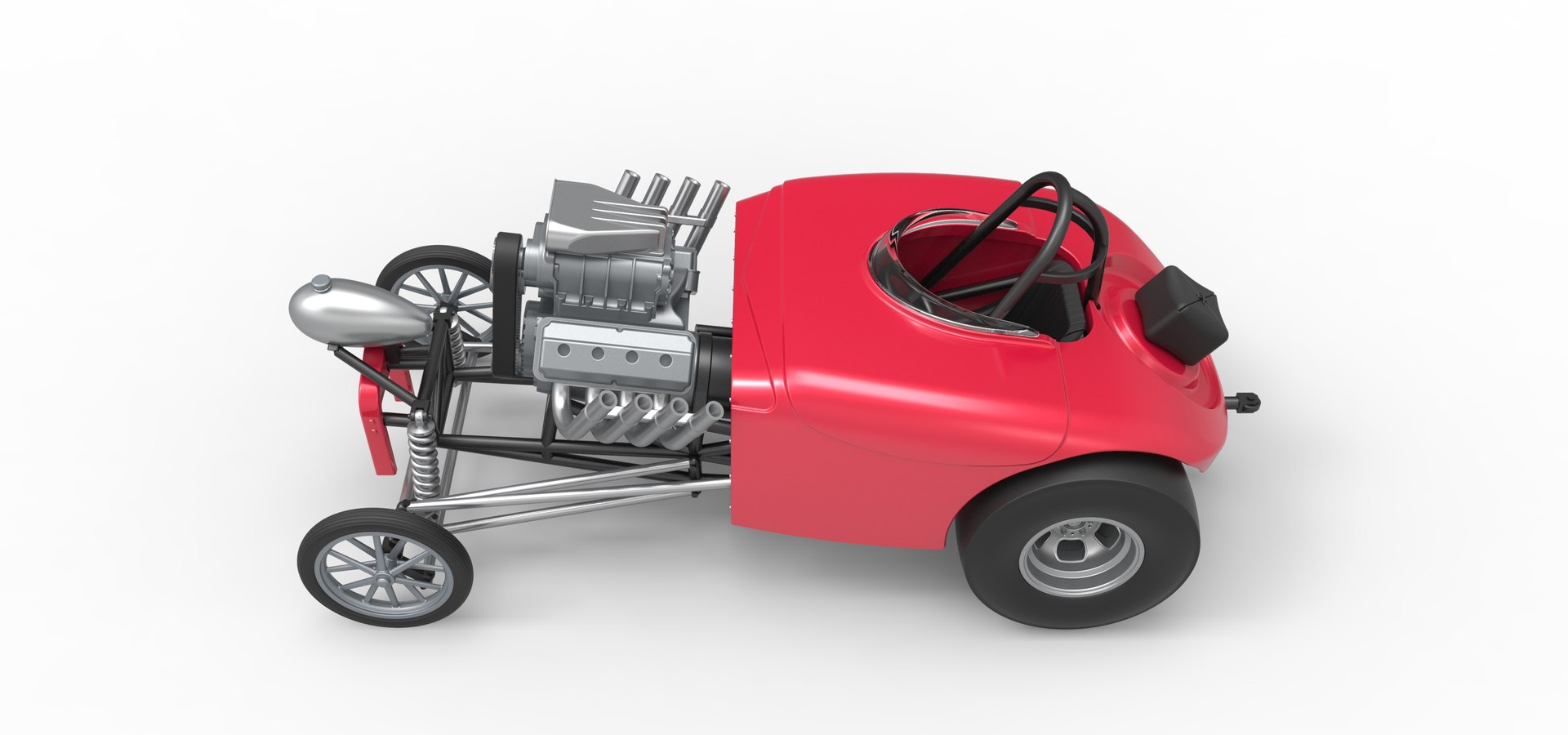 3D Front Engine Old School Dragster With Shell Version 9 Scale 1 To 25 ...