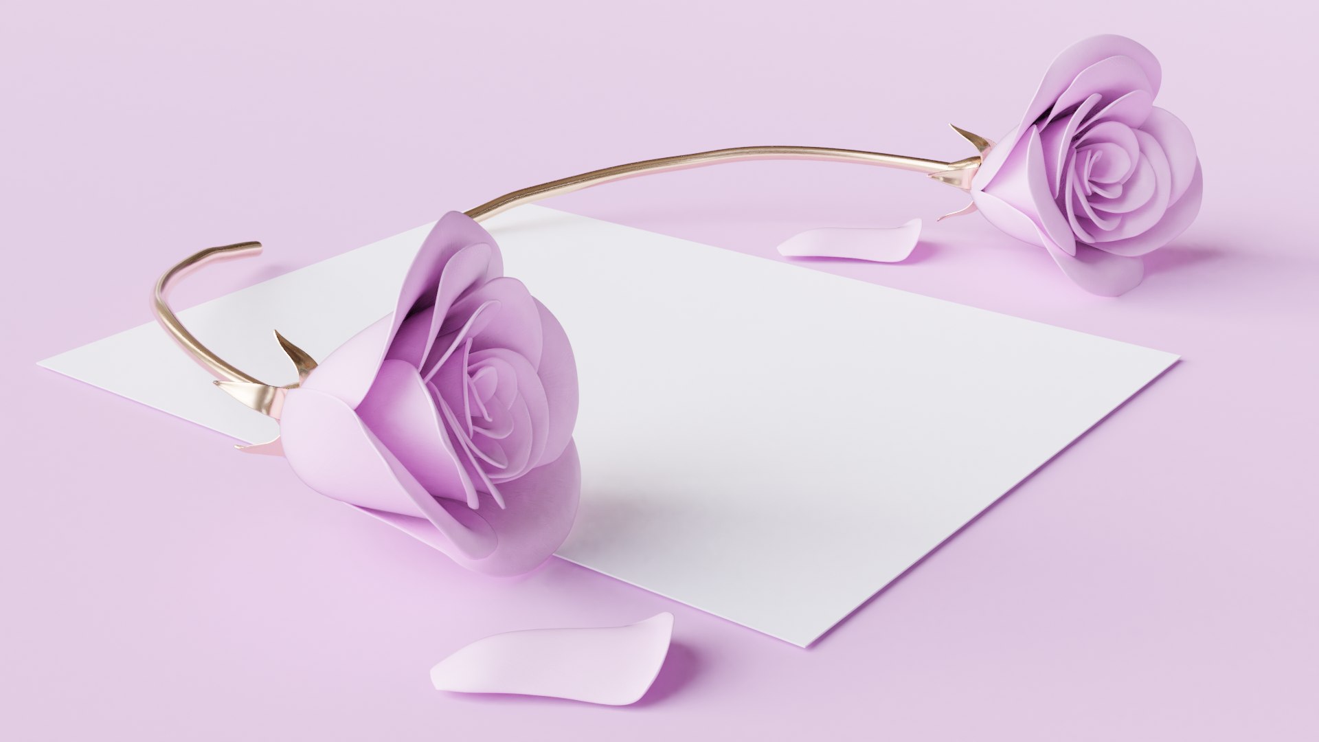 Rose And Paper Model - TurboSquid 1799628