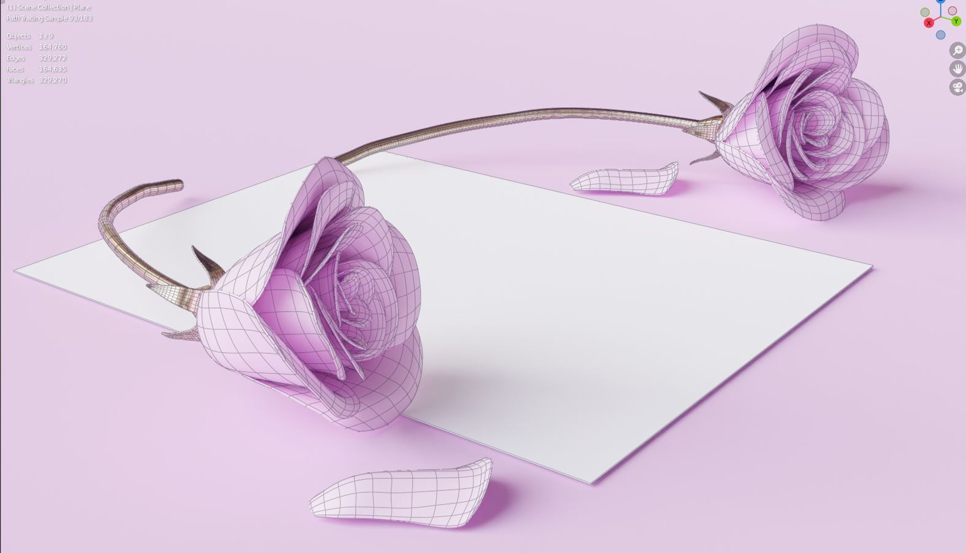 Rose And Paper Model - TurboSquid 1799628