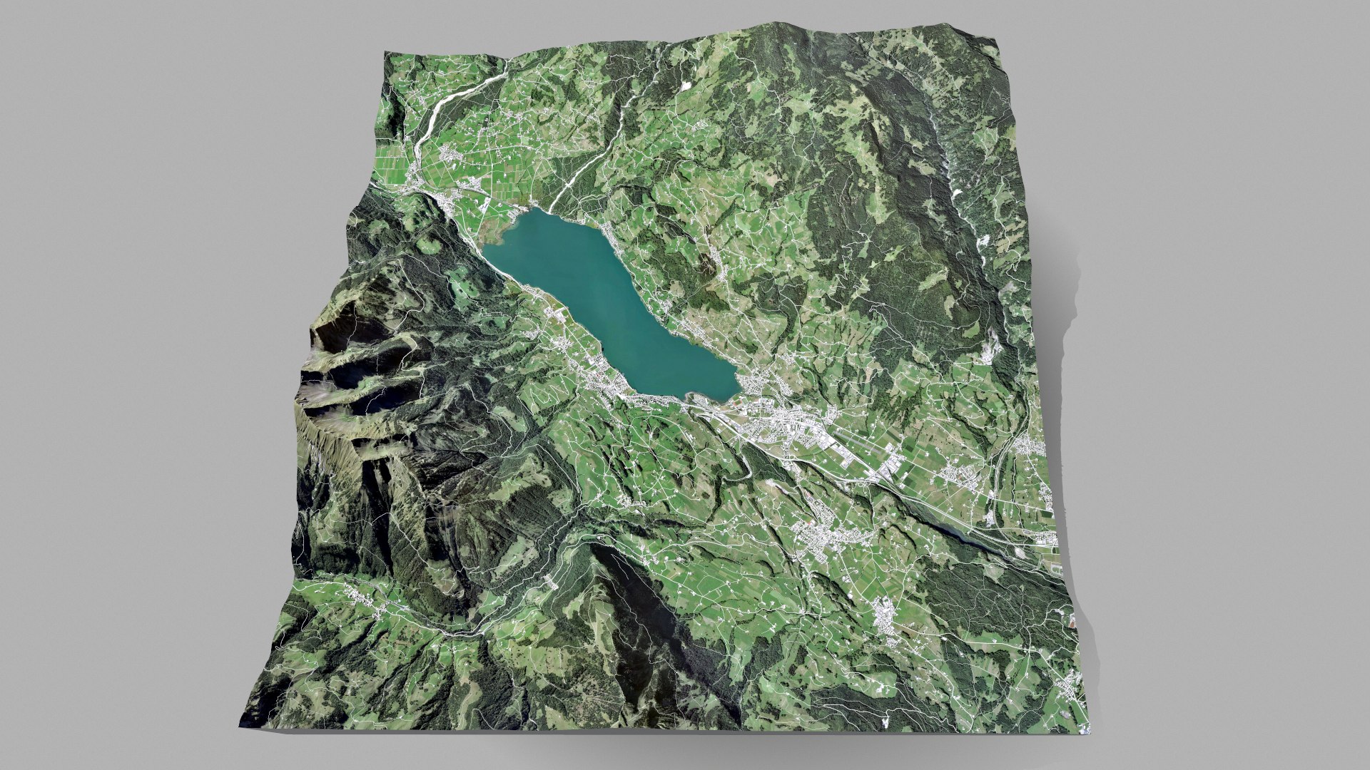3D Mountain Landscape And City Sarnen Switzerland - TurboSquid 1909391