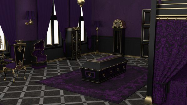 3D Gothic Sleeping Room - TurboSquid 1828620