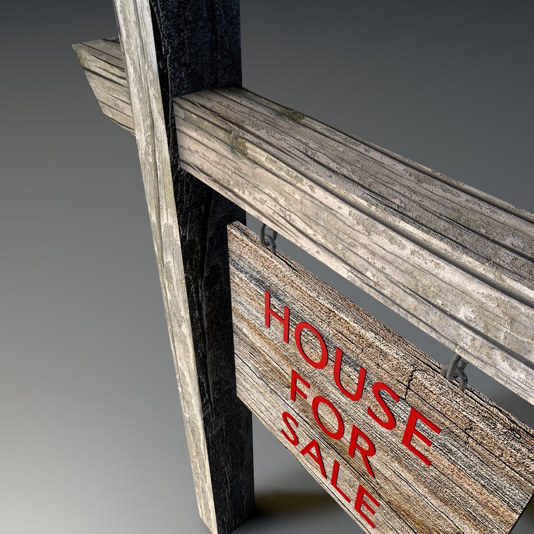 Sale Sign Moving House 3d Model