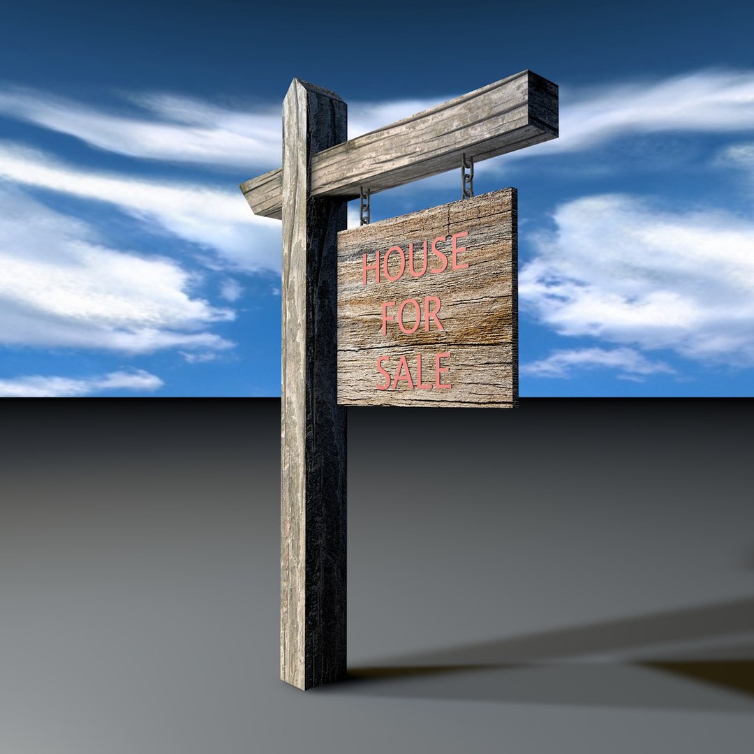 Sale Sign Moving House 3d Model