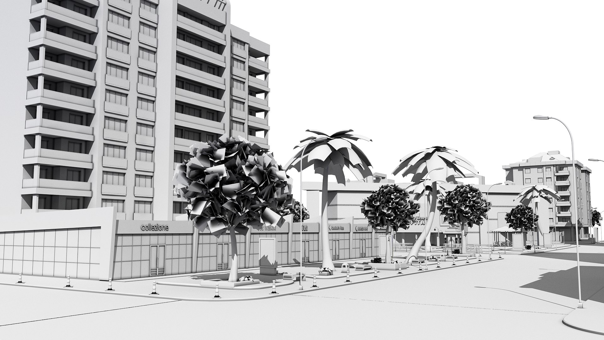 3D white general city buildings model - TurboSquid 1475184