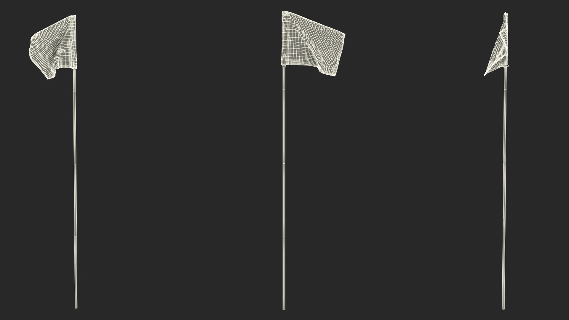 3D Golf Flag Nylon Red Model - TurboSquid 2134659