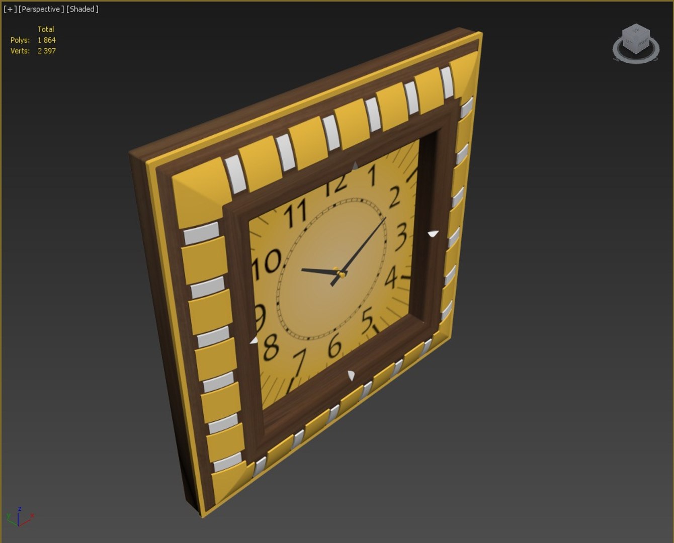3D Square Wall Clock Decoration Model - TurboSquid 1604964