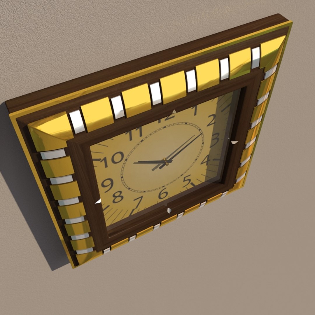 3D Square Wall Clock Decoration Model - TurboSquid 1604964