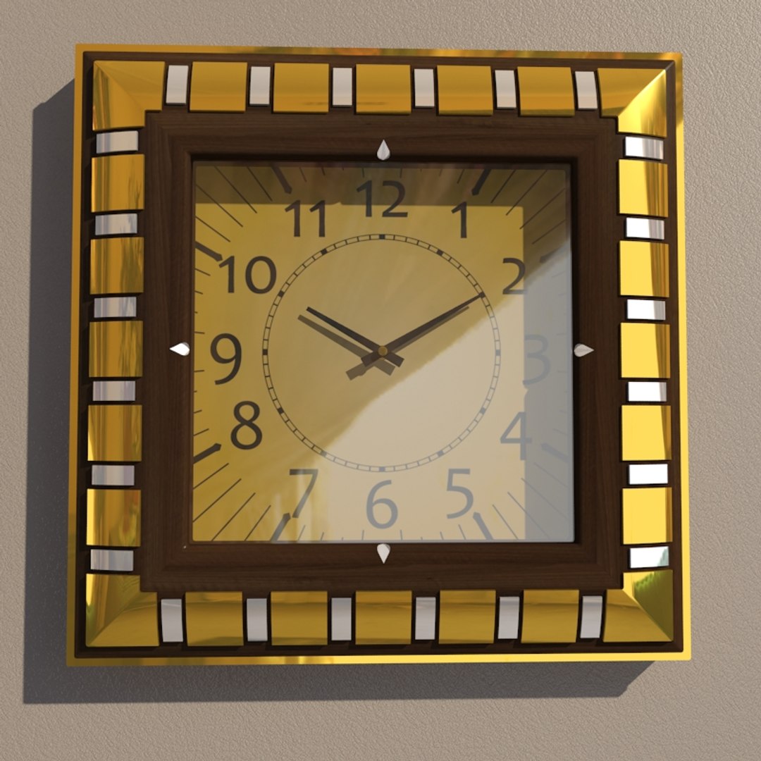 3D Square Wall Clock Decoration Model - TurboSquid 1604964