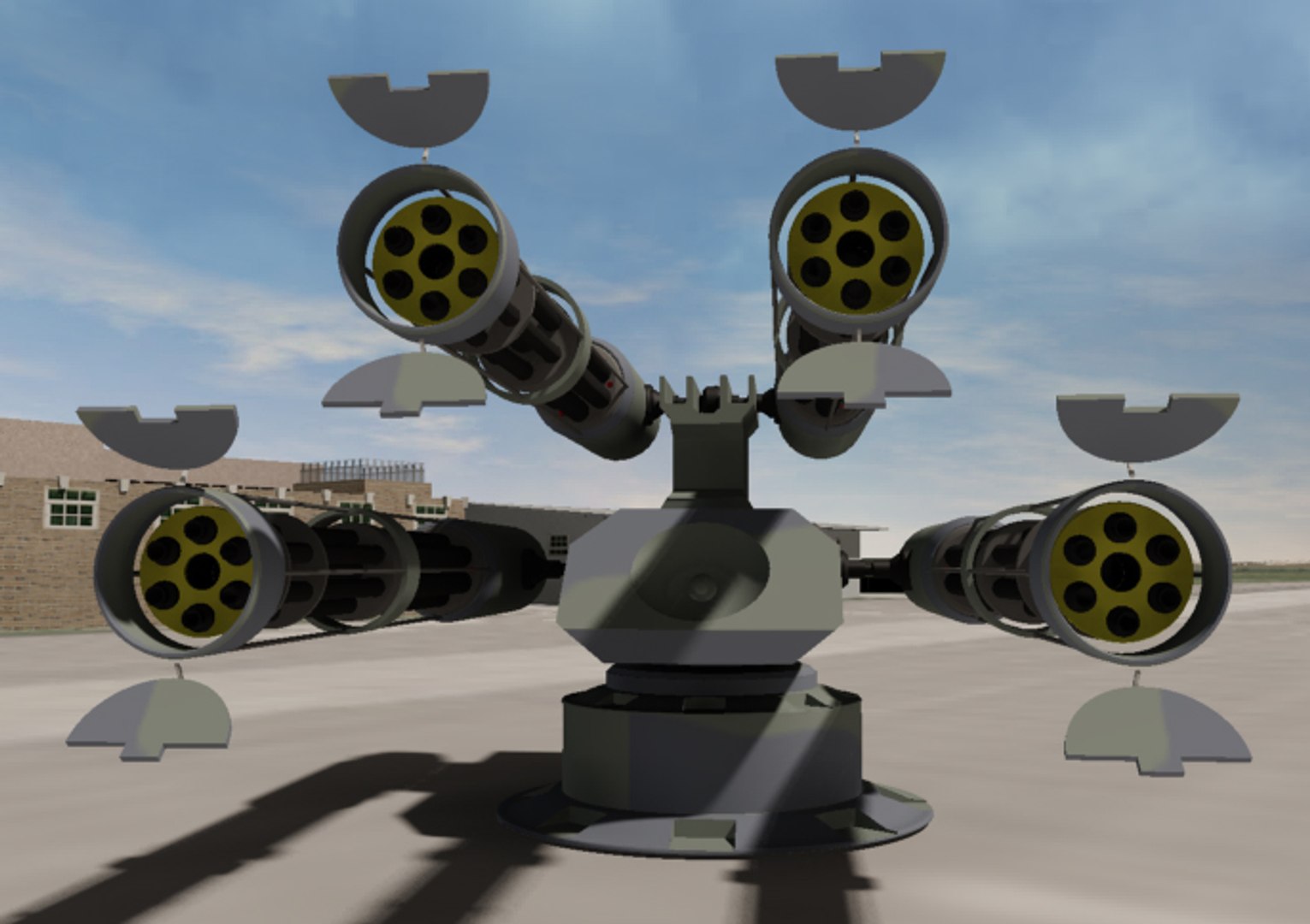 3d Quad Anti-aircraft Turret Platform