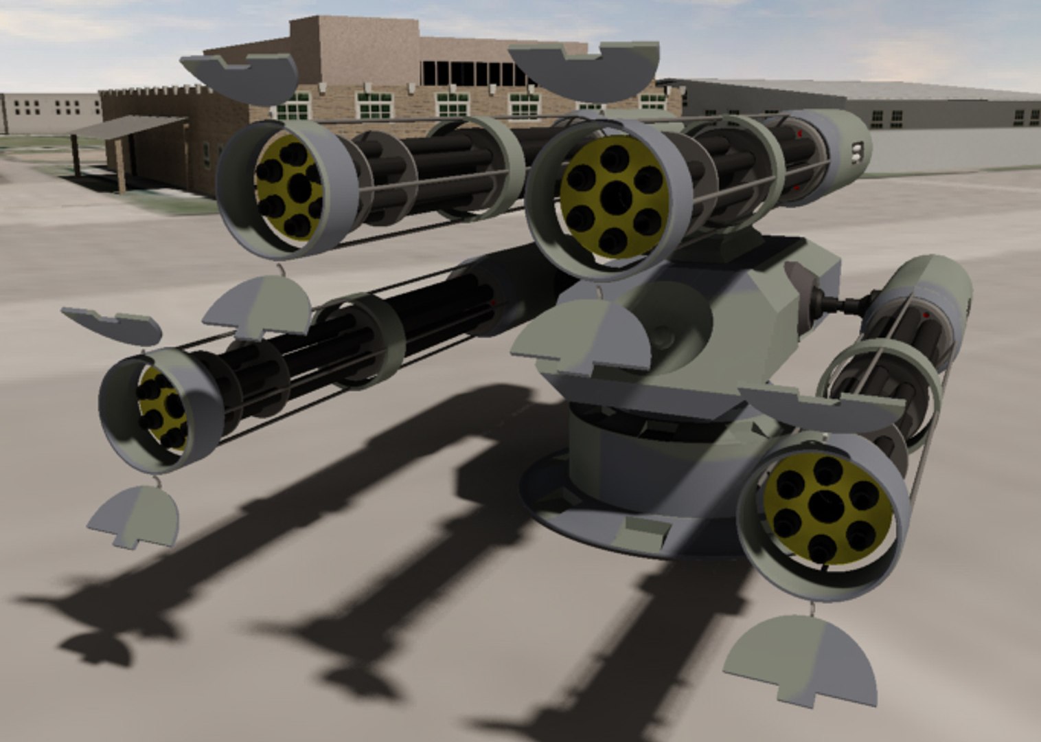 3d Quad Anti-aircraft Turret Platform