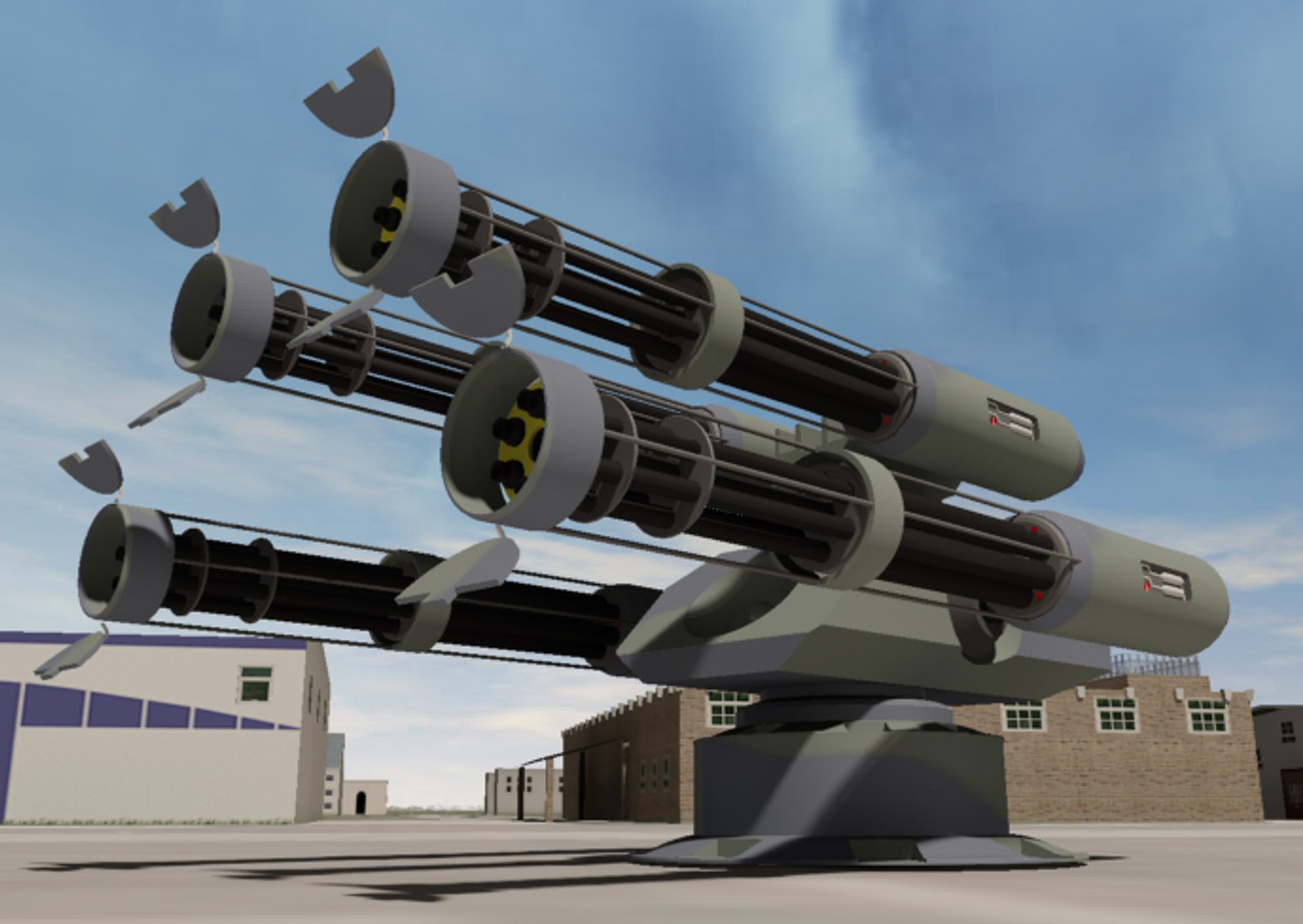 3d Quad Anti-aircraft Turret Platform