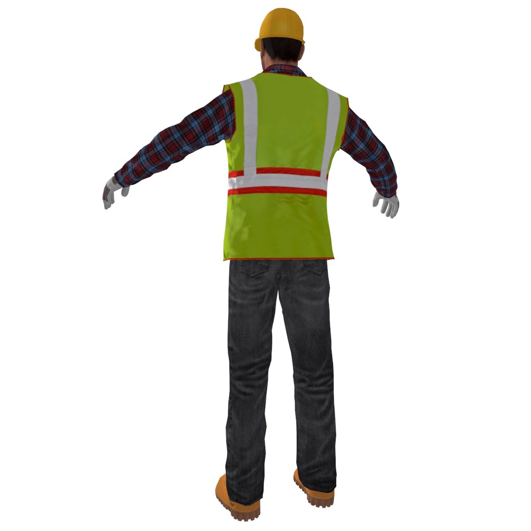 3d Model Rigged Worker Lods S