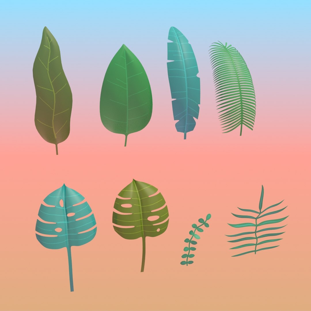 Stylized Tropical Leaves Plants 3D - TurboSquid 1467641