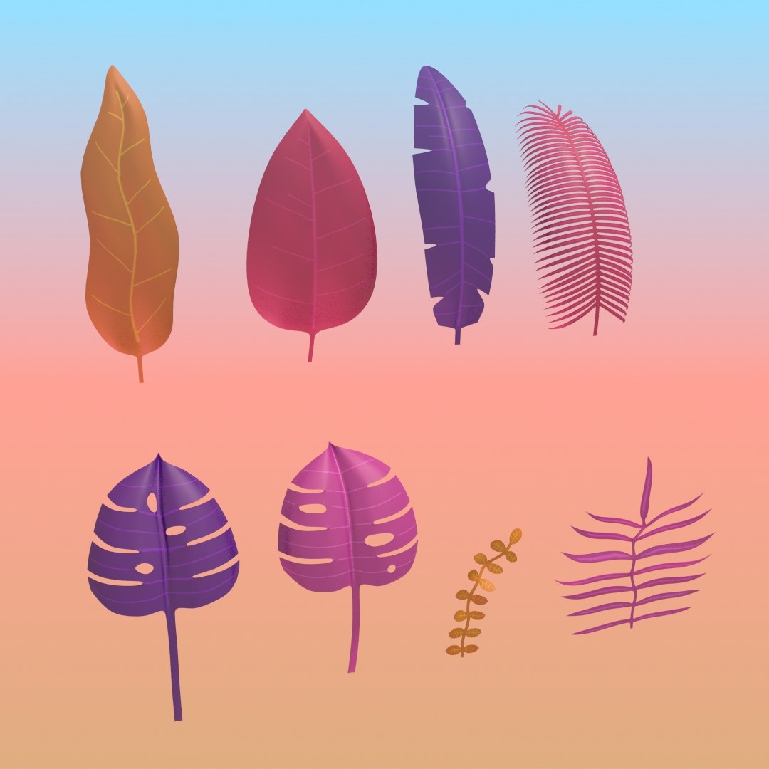 Stylized Tropical Leaves Plants 3D - TurboSquid 1467641