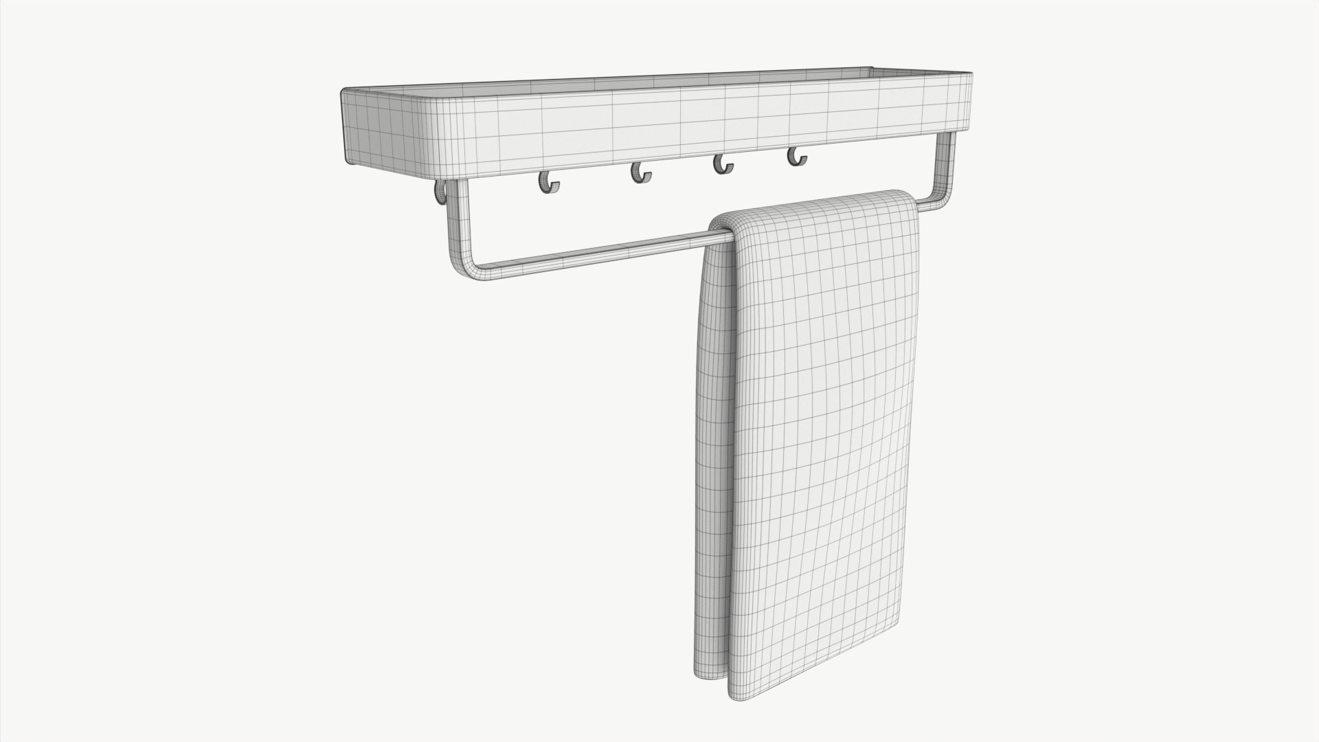 Bathroom Shelf With Rack And Towel 3D Model - TurboSquid 1934590
