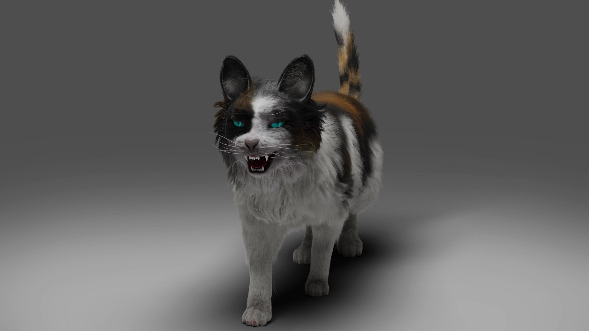 Fur Calico Cat Rigged And Animated 3D - TurboSquid 1981436