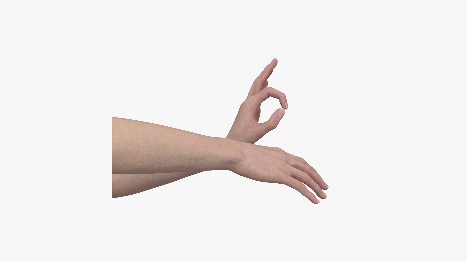 3D Model Female Hands Ok Sign - TurboSquid 2114475