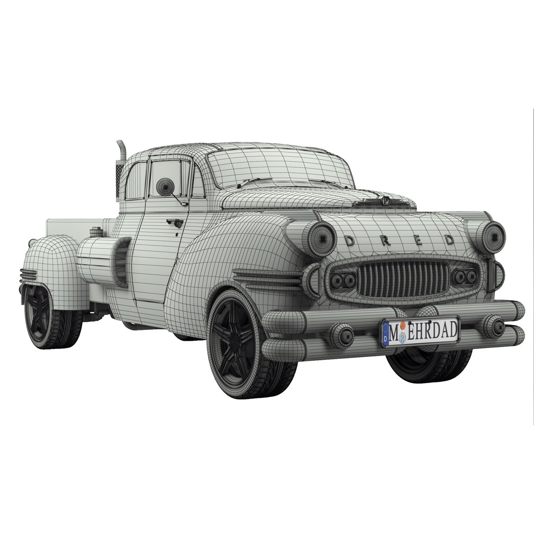 DRED Retro Pickup Car Model - TurboSquid 2313917
