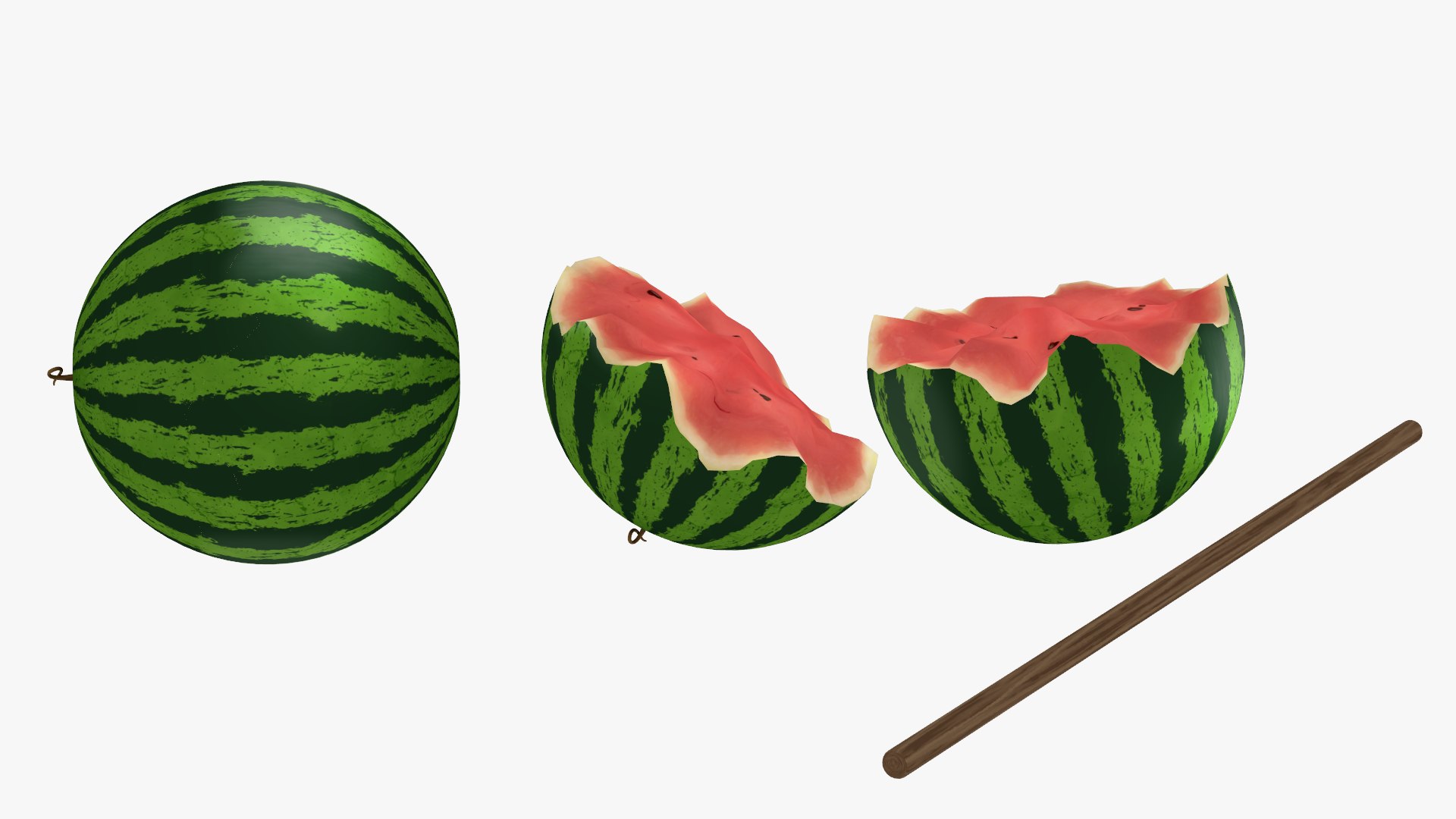 Watermelon Split Toon 3D Model - TurboSquid 1413847